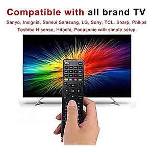 Universal TV Remote Control Directly Replacement for LG,Samsung, Sony, Philips, Panasonic, Sharp, Toshiba, TCL, Vizio, Sanyo, Insignia, Hisense etc LCD LED 3D HDTV Smart TV Compatible All Brand TVs