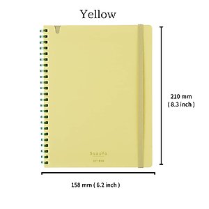 Kokuyo. Soft Ring Notebook Sooofa A5 4mm Grid 80 Sheets Yellow and Mark⁺ Two Way Color Marker 5-Pack(Pink,Blue,Green,Purple, and Yellow) Set