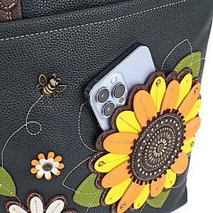 Chala Group Chala Deluxe Vegan Leather Every Day Tote Bag Purse : 13.5 x 14 inches (Sunflower), Multi