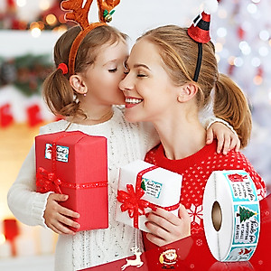 1000 Pieces Thank You Christmas Stickers Thank You for Your Order Sticker 1.6 x 1 Inch Thank You Seal Stickers for Christmas Cards Present Boxes Envelopes Party Favors (Cute Style)