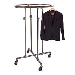 Econoco PSRD36 Adjustable Height Pipeline Round Garment Rack, 36" Dia.