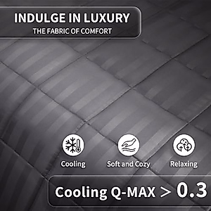 Wellfeel Weighted Blanket Kids, 7lbs Heavy Weighted Blanket 40"x60" Breathable Cooling Summer Blankets with Glass Beads for All-Season (Dark Grey)