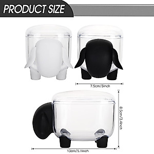 OTOSTAR 2 Pack Qtip Holder Dispenser Set with Lids Clear Plastic Apothecary Jars Vanity Makeup Organizer Storage Containers Storage Bathroom Organizer Set for Cotton Swab Ball Pads Floss (Sheep)