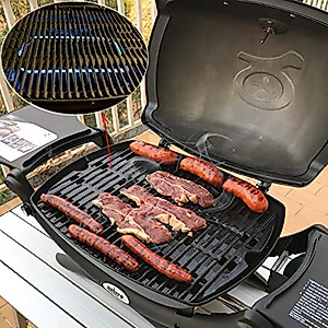 FIRXZYMZ 60040 Grill Burner for Weber Q100, Q120, Q1000, Q1200, Baby Q Gas Grills, 17inch Stainless Steel Replacement Part 69957/45657 for 386001, 386002, 516002, 516001, 50060001, 51060001