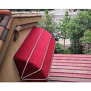 Door Canopy/Entry Awning/Window Awning with Sun Brella Canvas, Foldable Galvanized Bracket, Fully Assembled (Color : Red, Size : 80x60x60cm)