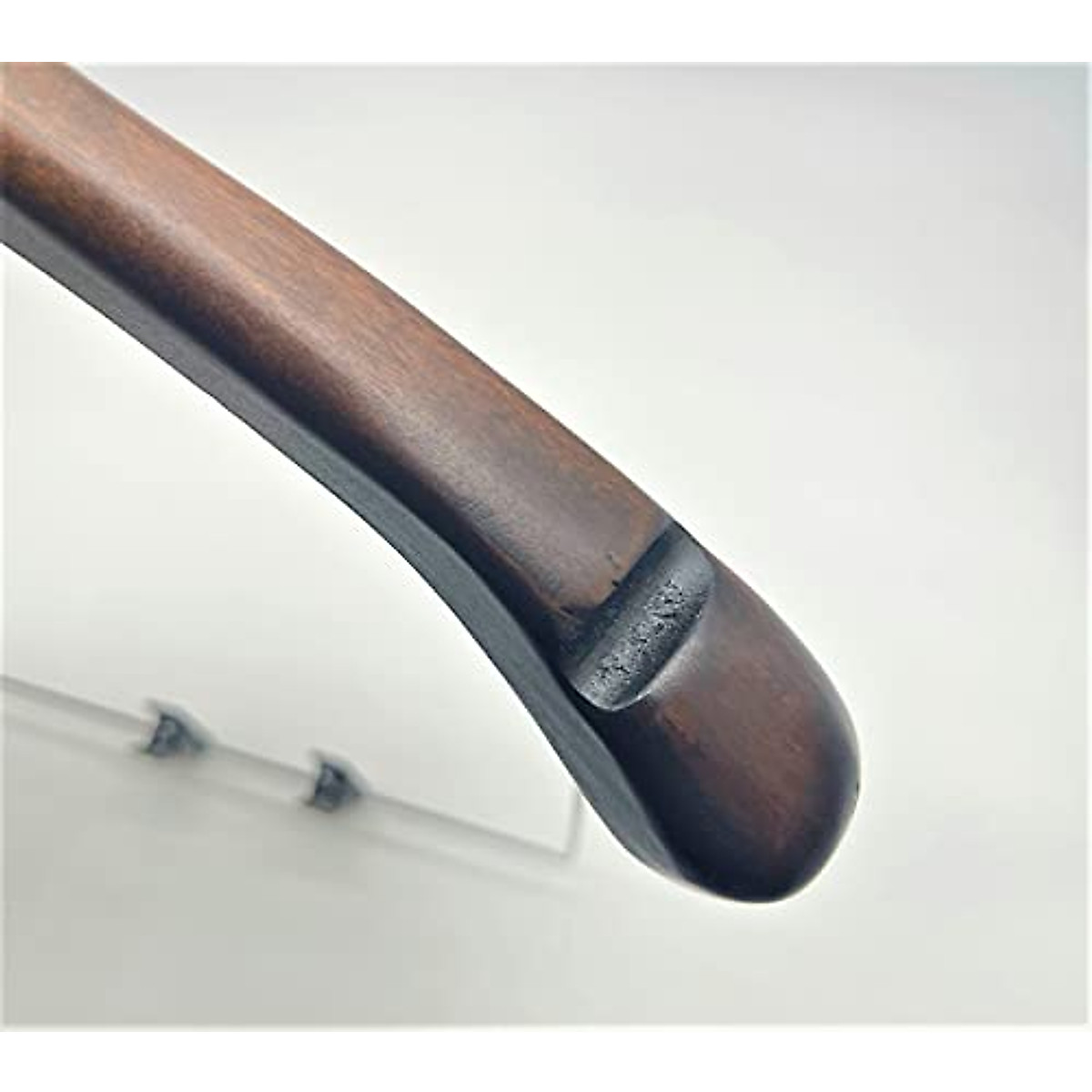 NAHANCO 17” Dark Wood Display Hanger with 16" Drop Bar, Gunmetal Clips - 12/Carton