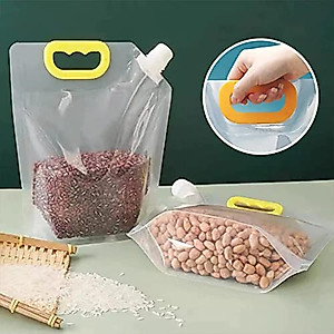Grain Moisture-Proof Sealed Bag, 10 Pcs Resealable Smell Proof Bags, Transparent Organizers for Storage, Sealed Bags for Nuts, Grains, Beans, Snacks, Rice, Cereal, Spices