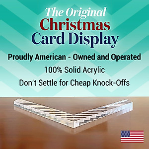 2-Pack Christmas Card Display & Organizer for Table Shelf Desk Mantel | Holds 60 Cards | Holder for Greeting Cards Birthday Cards Postcards & More! | Crystal Clear Solid Acrylic | Unique Teacher Gift