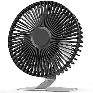 SLENPET 6 inch USB Desk Fan, Adjustable Tilt, 4 Speeds, Ultra-quiet, 90Rotation, Portable, Metal Base, Silver