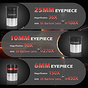 Telescope,Telescope for Adults High Powered, 90mm Aperture 900mm Professional Refractor Telescopes for Kids & Beginners, Magnification 450X,for Planet Observation with Stainless Tripod & Phone Adapter