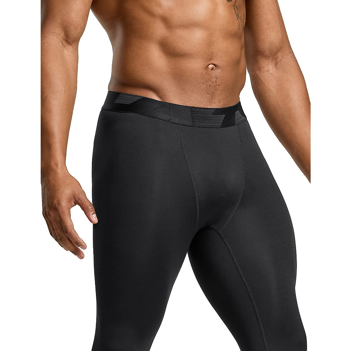 TSLA Men's Compression Pants, Cool Dry Athletic Workout Running Tights Leggings with Pocket/Non-Pocket, Hyper Control Pants Black, Medium
