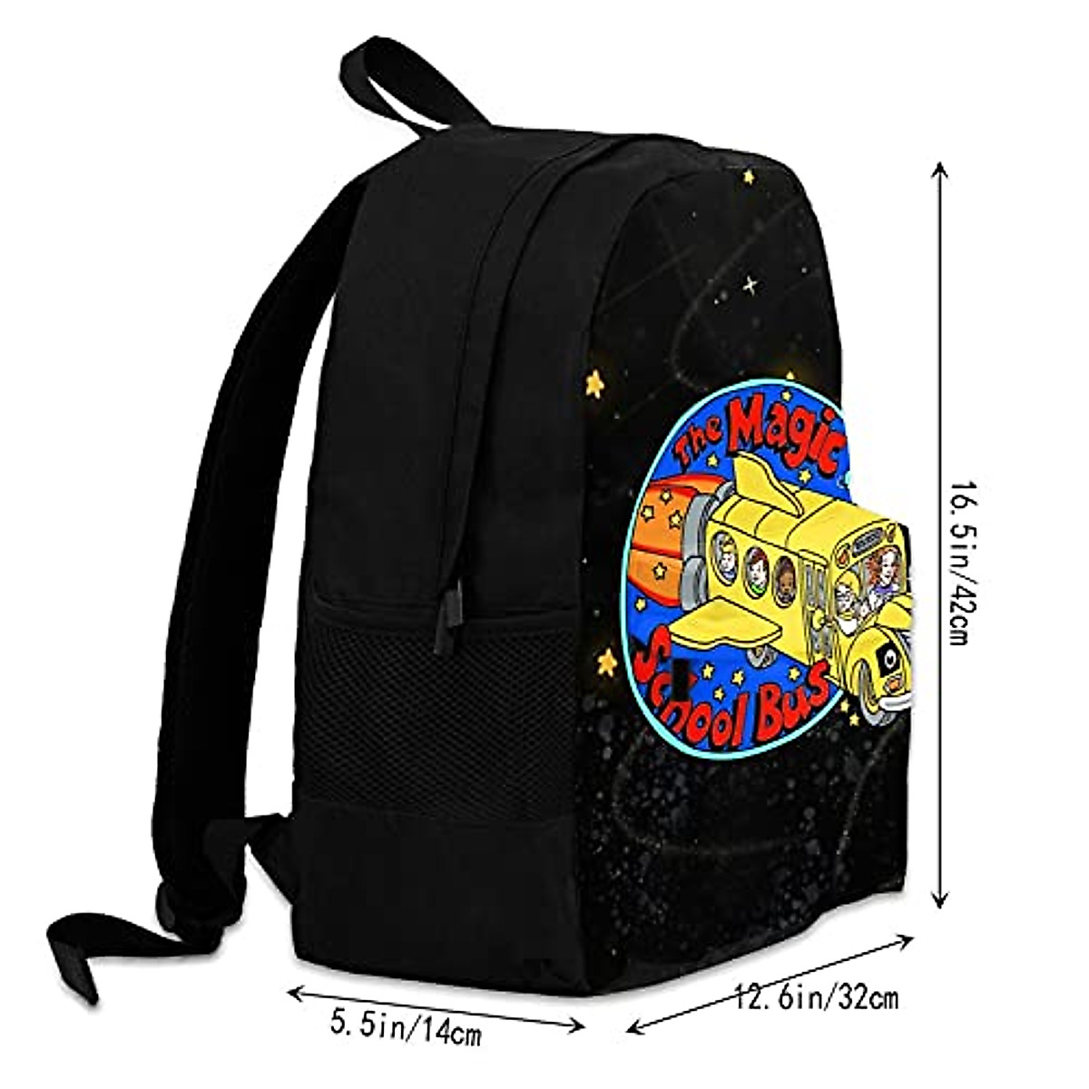 MattheMan The Magic School Bus Backpack Traveling Bag Lightweight Multi-Function Daypack Unisex Fit Adult Youth Black, One Size