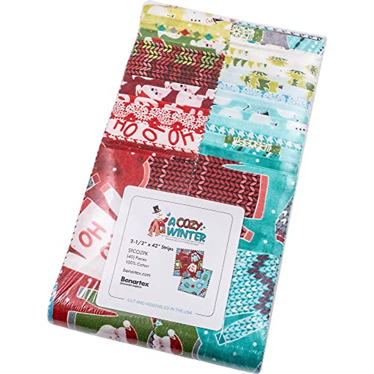 Cherry Guidry A Cozy Winter Strip-Pies 40 2.5-inch Strips Jelly Roll Benartex, (STCOZPK)