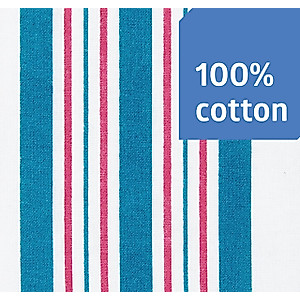 Medline Kuddle Up Hospital Receiving Baby Blankets, 100% Cotton, 30" x 40", White with Blue/Pink Stripes (Pack of 3)