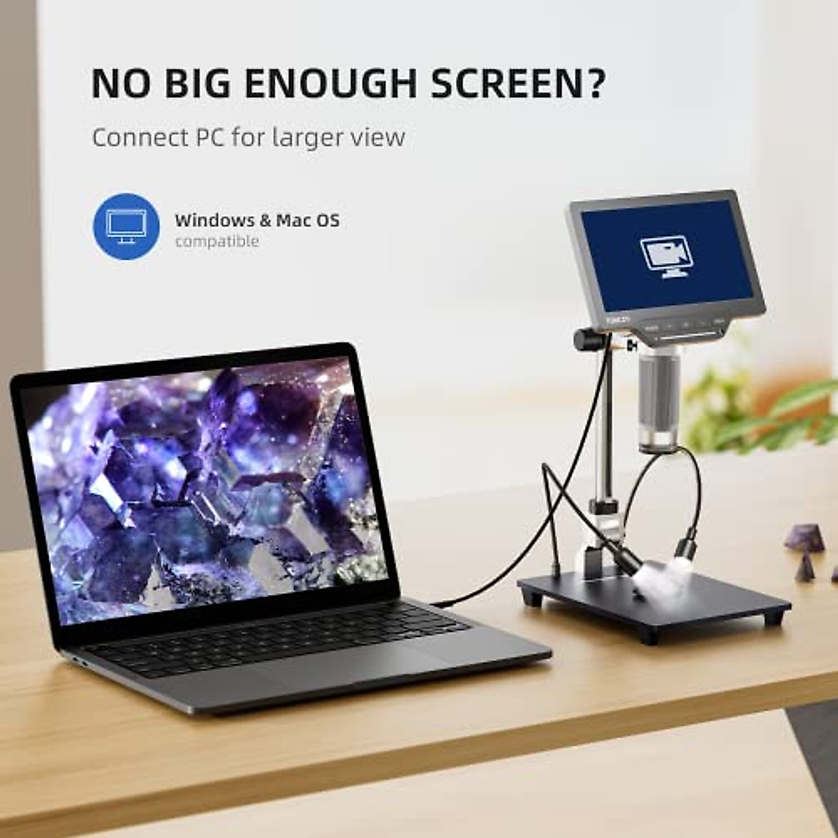 TOMLOV 7'' Digital Microscope 1200X,LCD Digital Microscope for Entire Coin View, Coin Microscope Compatible Mac/Windows, Adults Soldering Microscope with 8 LED, 32GB TF Card, Remote Control, DM201 SE