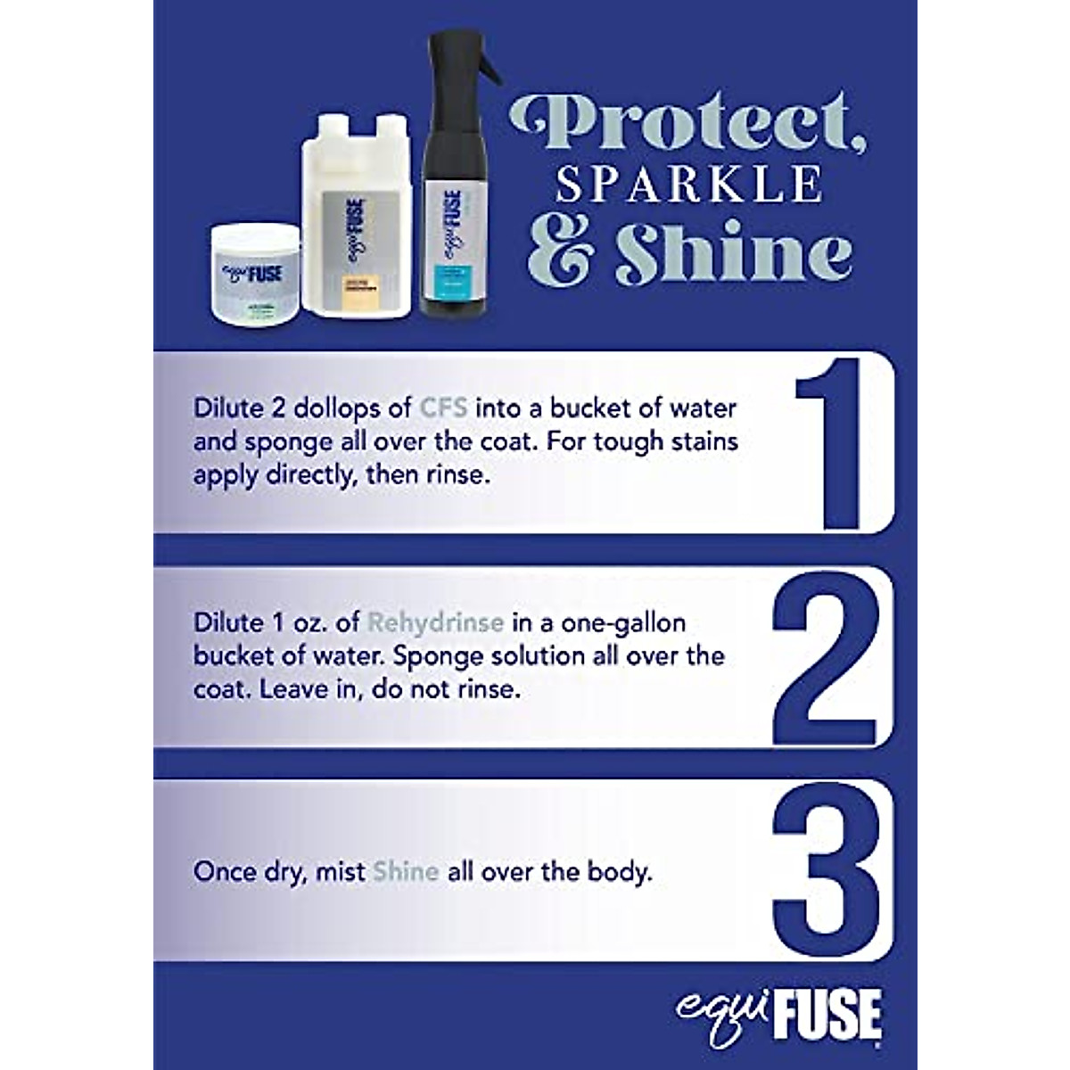 EquiFUSE CFS Concentrate + Paste Horse Shampoo | Formulated for Deep Cleansing and Superior Shine on Hair |100% All-Natural Coat Brightener | 16 oz