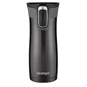 Contigo West Loop Stainless Steel Vacuum-Insulated Travel Mug with Spill-Proof Lid, Keeps Drinks Hot up to 5 Hours and Cold up to 12 Hours, 16oz Black