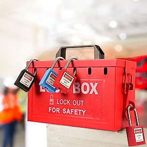Boviisky 10 Red Lockout Tagout Locks Set, Loto Locks Keyed Different, 2 Keys Per Lock, OSHA Compliant Lockout Locks