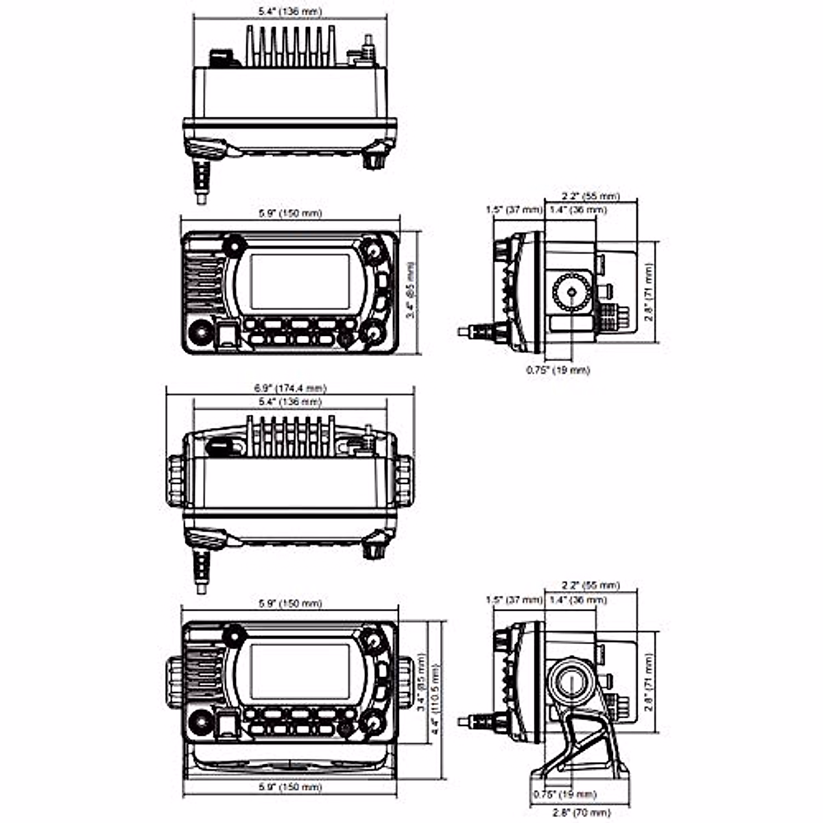 Standard Horizon GX1800G Fixed Mount VHF w/GPS - White