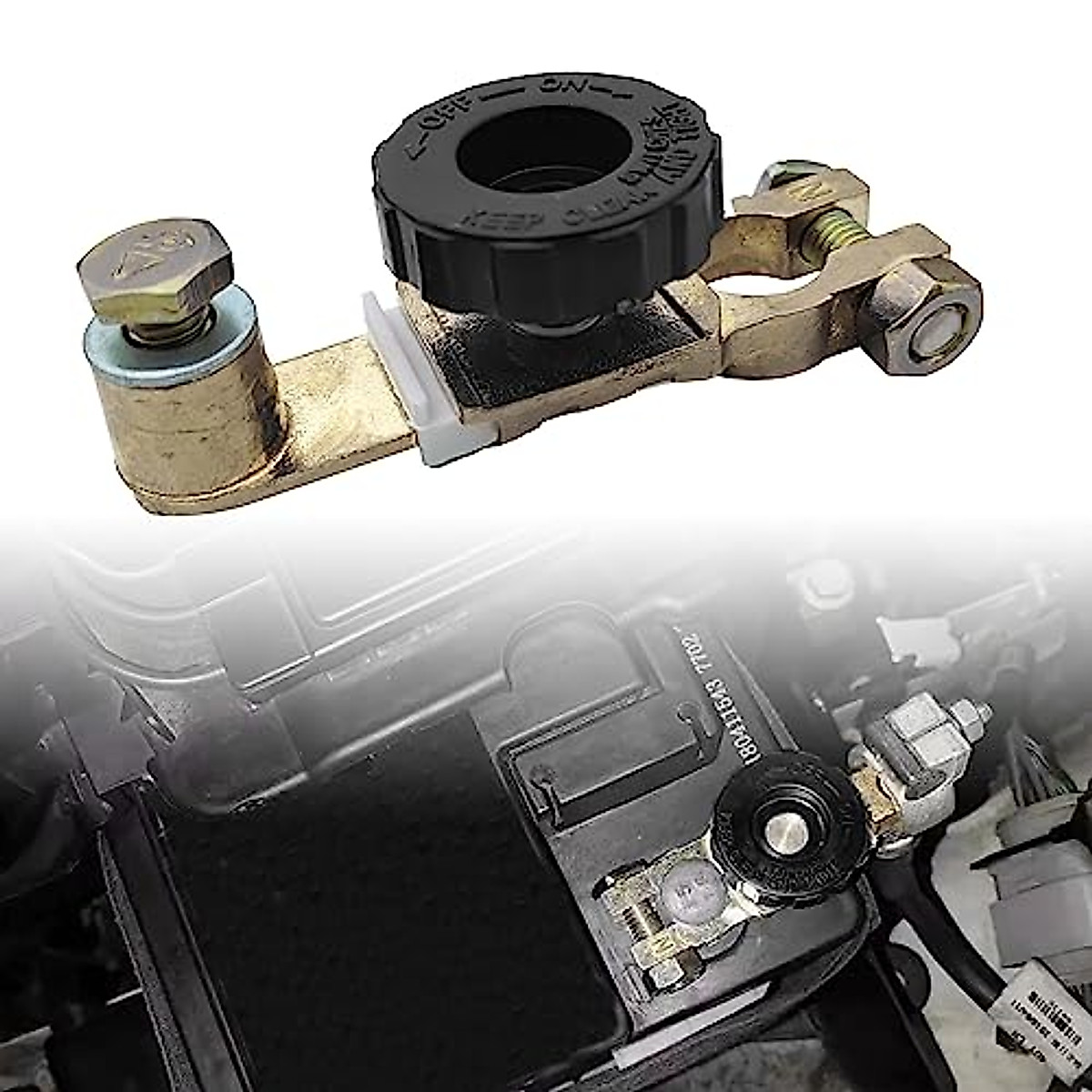 Quick Disconnect Battery Cut Off Switch Top Post Battery Disconnect Switch Pure Copper Power Off Switch Car Battery Connector (Black)