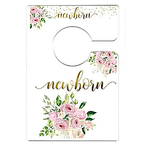 Mumsy Goose Nursery Closet Dividers Mauve Floral Baby Clothes Dividers Girl Grey Pink and Gold Closet Organizers