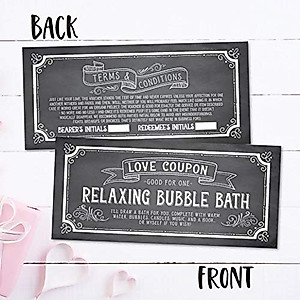 15 Chalk IOU Love Voucher Coupons For Him or Her, Husband Wife Boyfriend or Girlfriend Couples Valentines Day, Birthday, Funny Anniversary, Romantic Christmas Gift, Naughty I Owe You Cards