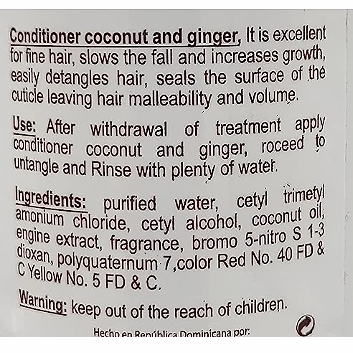 Lemuel Leche Cabra Coconut and Ginger Conditioner For Hair Loss 20oz