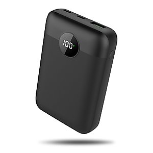 OKZU Heated Vest Battery Pack, 5V 2A Power Bank for Heated Jacket, Pants, Stadium Seats, 10000mAh Small LED Display Fast Charging Portable Charge for Heated Clothing, Camping Chair (Black)