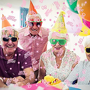 700 Pieces Happy Birthday Confetti Number 80 Metallic Sequins Table Confetti Special Events Cake Confetti Table Scatters Decorations Supplies for Birthday, Anniversary (80th Style)