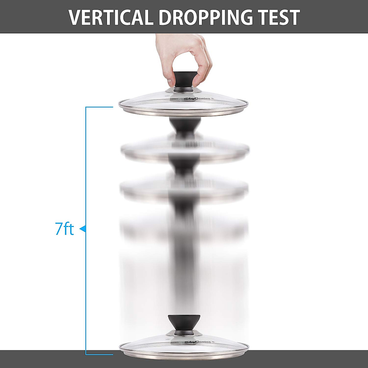 9 inch Tempered Glass Lid for Instant Pot - 6 Quart, Universal Pan or Pot Cover W/Spoon Holder