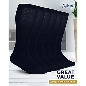 Pembrook Light Compression Socks for Men - 6 Pairs | 8-15 mmHg Navy Compression Socks | Mens Compression Socks for Circulation Support | Light Compression Socks Men