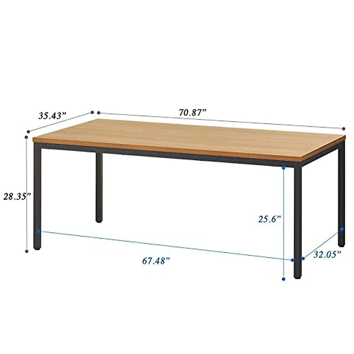 BIBOC Computer Desk/Dining Table,36×72 inch Office Desk Sturdy Writing Workstation Large Office Desk Writing Modern Simple Study Table for Home Office Desk Workstation Wide Metal Sturdy Frame