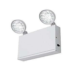 TANLUX New York City Approved Emergency Light, Emergency Lights with Battery Backup, White Steel Housing, AC 120/277V, Two Heads