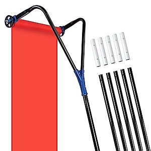 FIXM 6-21FT Roof Snow Rake with 19 inches Milling Cutter and 3 Inches Wheels, Durable Snow Roof Rake Snow Removal Tool with Slide for Pitched Roof and Shingle Roof
