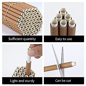 Elcoho 120 Sets of Outdoors Mason Bee Nesting Tube Refill Kit Includes 120 Pieces 6-Inch Replacement Tubes & 120 Pieces Refill Tubes, Bee Nest House Hotels Tubes Bee Paper Inserts Cardboard Nest Tubes