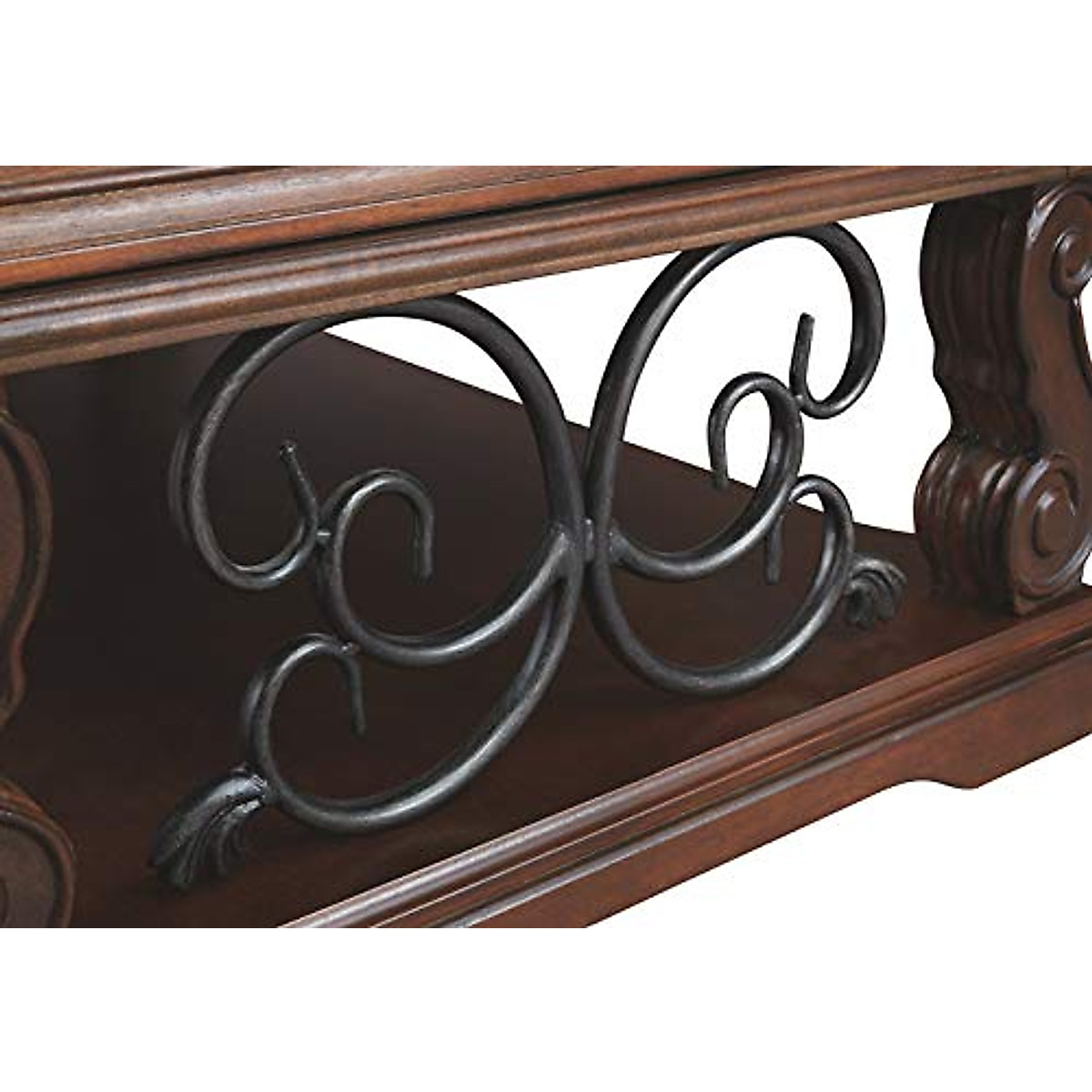 Signature Design by Ashley Alymere Traditional Lift Top Coffee Table, Hand-Finished with 2 Storage Drawers and Fixed Floor Shelf, Dark Brown