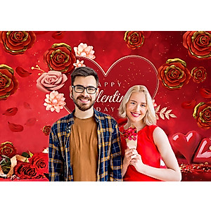 CYLYH 7x5ft Valentine's Day Backdrop Beautiful Blossom Love Heart Valentine's Day Party Bridal Shower Wedding Anniversary Decoration Valentine's Day Banner D556