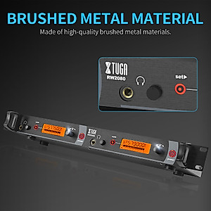 XTUGA RW2080 UHF IEM Wireless in Ear Monitor System, 2 Channel Wireless in Ear Monitor System with in Earphones IEM System 6 Bodypacks, Wireless Range 300Ft, 40 Frequencies 572MHz-599Mhz