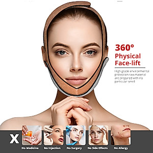 Face Slimming Strap Reusable Double Chin Reducer Adjustable Antiaging Face Lift Extra Grip Anti-wrinkle Face Slimmer V Line Face Lifting Mask Chin Strap - Orange