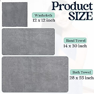 Newwiee 30 Pack Towels and Washcloths Sets Bath Hand Towels Washcloths Set for Bathroom Shower Yoga Travel, Coral Velvet Highly Absorbent Large(Gray)