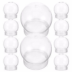 NOLITOY 10pcs DIY Snow Globe Water Globe, Clear Empty Globes with Screw Off Cap for DIY Crafts Christmas Decoration
