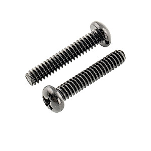 Musiclily Basic 2.8x17mm Metal Metric Thread Single Coil Pickup Mounting Screws for Strat Stratocaster/Tele Telecaster Electric Guitar, Black (Set of 20)