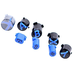 Deal4GO 8-Pack Plastic ABXY Buttons Menu View Share Keys Set Replacement for Xbox Series S & Xbox Series X Controller (Blue), (XSSX-8PB)