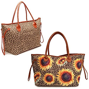 Leopard Tote Handbag Oversize Women Weekend Beach Bags Market Grocery & Picnic Tote Bag with Pockets Zipper Gifts for Women (X-Large, Cheetah Print)