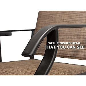 Patio Double Glider Chair Rocker Metal 2 Person Rocking Chairs with Table, Outdoor Porch Furniture Conversation Set, Umbrella Hole, for Garden, Balcony, Backyard, Poolside, Lawn