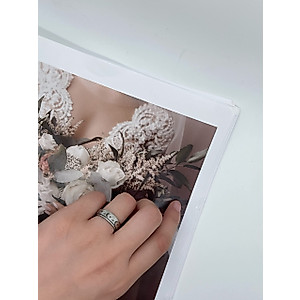 AKEL DOAP Personalized Spinner Rings for Anxiety Stainless Steel for Women Sun Moon and Star Statement Ring Fidget Rings for Anxiety for Men Engraved Name Rings for Mom (Style 4)