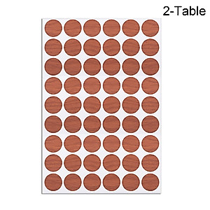 uxcell Screw Hole Covers Stickers Textured Plastic Self Adhesive Stickers for Wood Furniture Cabinet Shelve Plate 21mm Dia 108pcs in 2Sheet Cherry