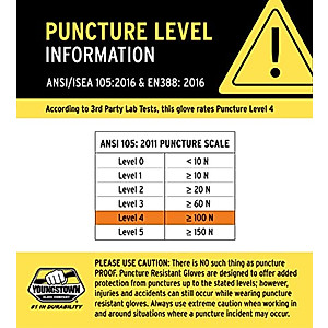 Youngstown Glove Company mens Kevlar Gloves, Gray, Large US