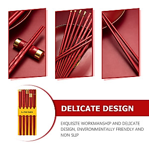 Homoyoyo Reusable Chopsticks 10 Pairs Chopsticks Hot Pot Fiberglass Household Chinese Gift