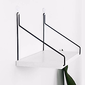 Floating Shelves Decorative Shelves Wooden Wall Mounted Shelf for Bedroom Living Room Kitchen and Office (White,11.8 in)